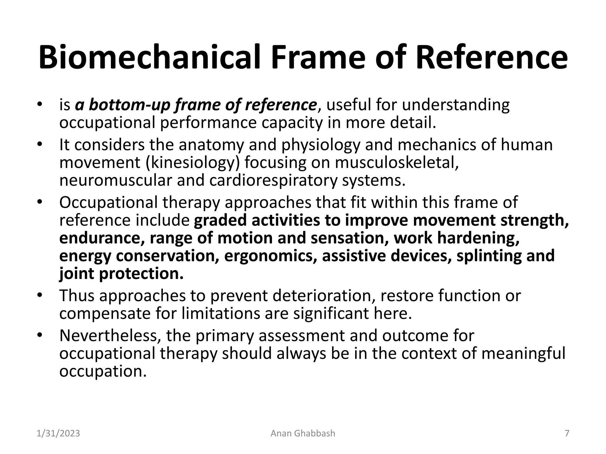 Theoretical Basis-Occupational therapy and stroke | PPT