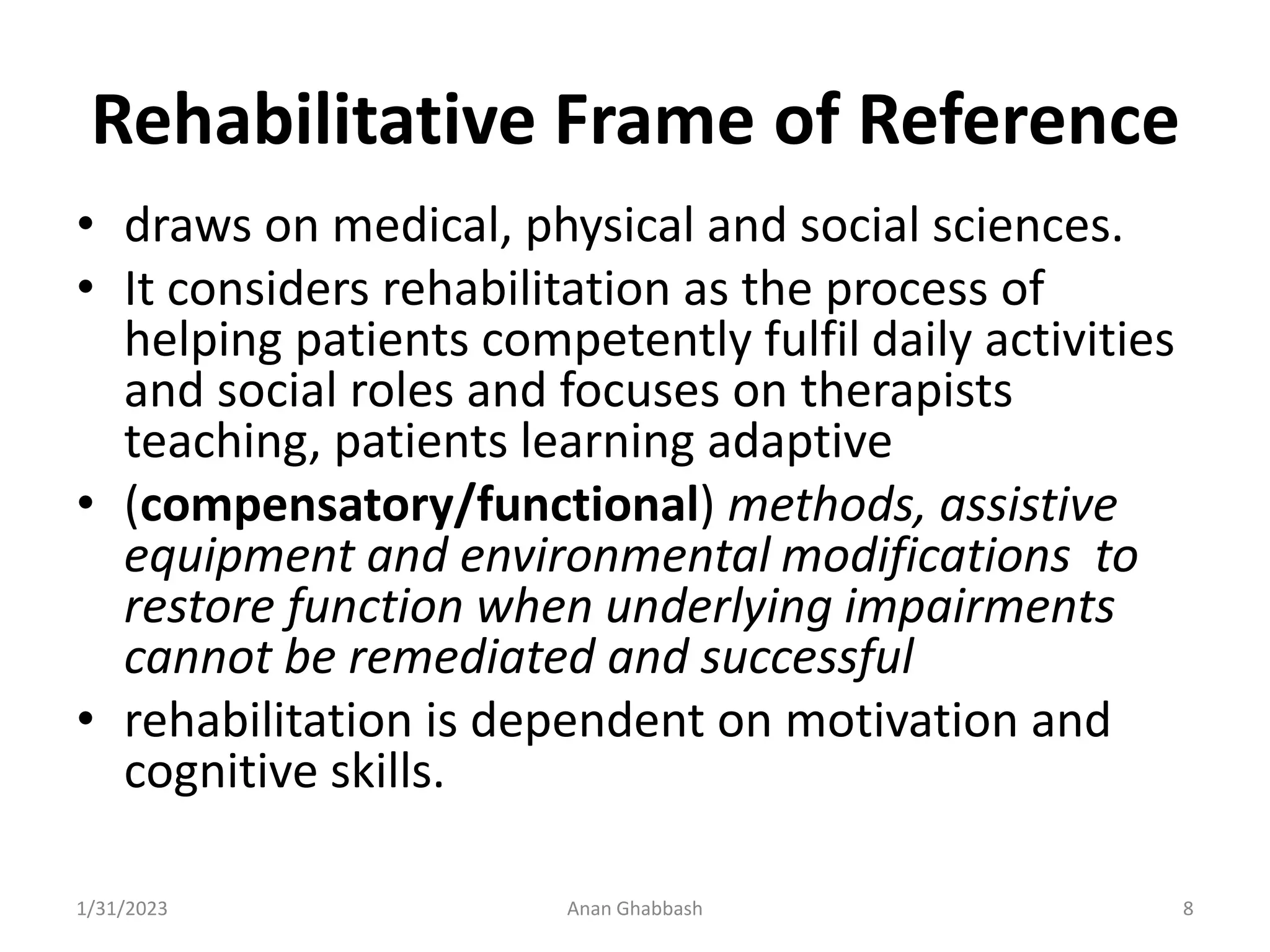 Theoretical Basis-Occupational therapy and stroke | PPT