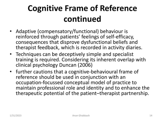 Theoretical Basis-Occupational therapy and stroke | PPT