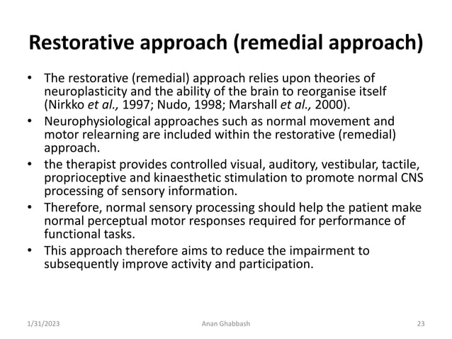 Theoretical Basis-Occupational therapy and stroke | PPT