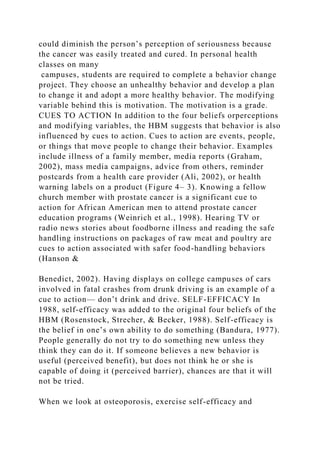 THEORETICAL CONCEPT The Health Belief Model (HBM) is by far the mo.docx