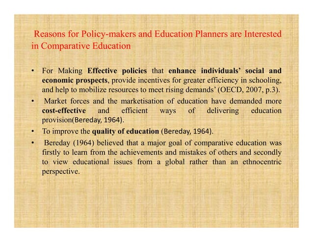 Theoretical concerns in Comparative Education – Bereday’s Cross ...