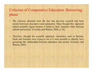 Theoretical concerns in Comparative Education – Bereday’s Cross ...