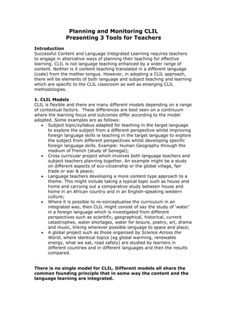 Theoretical CLIL Framework | PDF