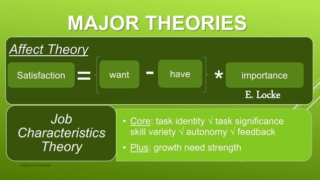 Theoretical framework of job satisfaction | PPT