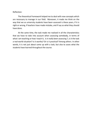 Theoretical framework reflection | DOCX