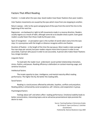 Theoretical models of reading -clarissa a. pelayo | DOCX