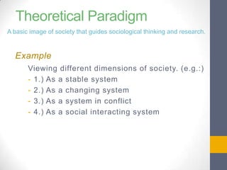 SOCIOLOGY: Theoretical Paradigms | PPTX