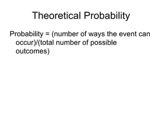 Theoretical Probability Formula