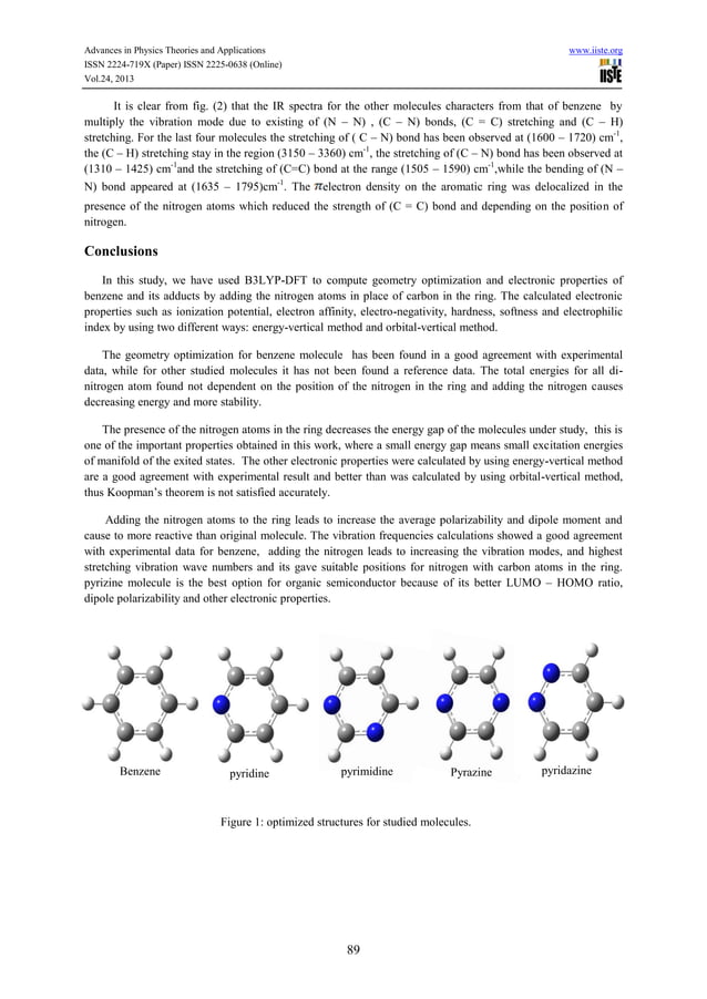 Theoretical study of electronic properties of some aromatic rings | PDF
