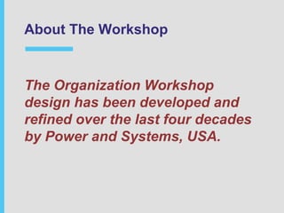 The Organisation Workshop | PPT