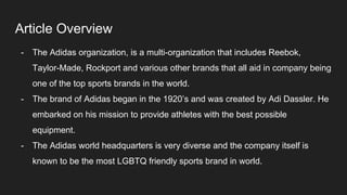 The Organizational Change and Diversity Processes Within The Adidas ...