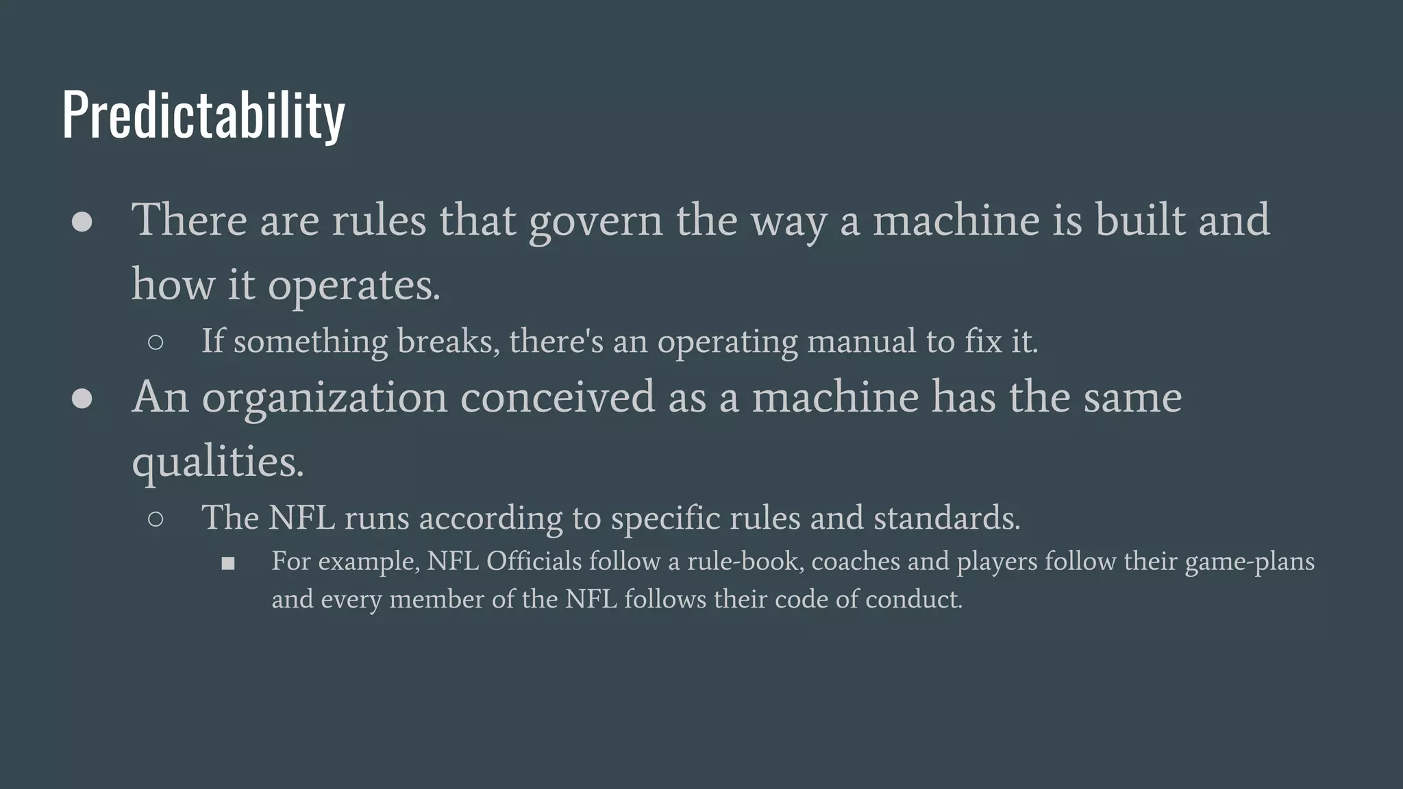 The Organizational Structures of the NFL and Its Relation to Classical ...