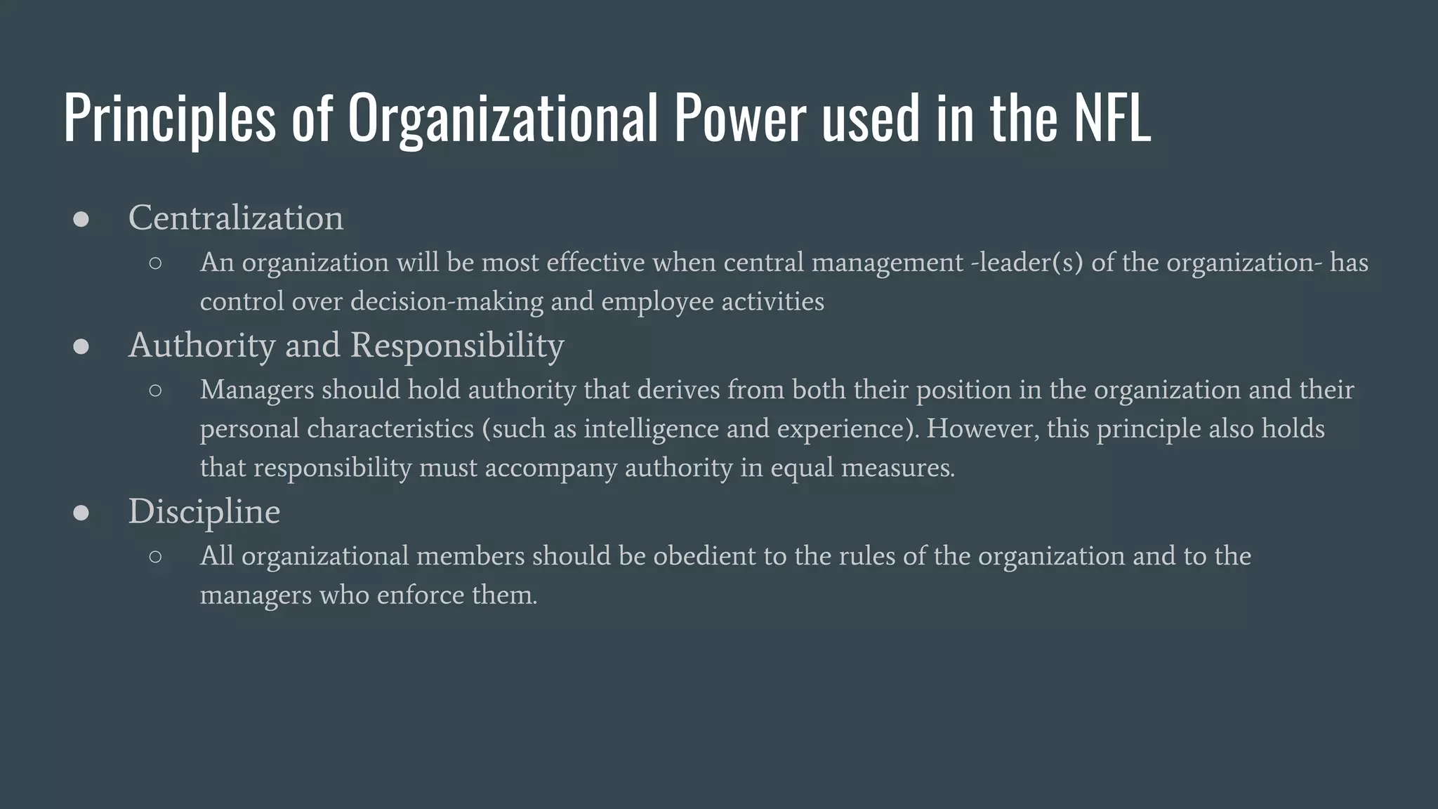 The Organizational Structures of the NFL and Its Relation to Classical ...