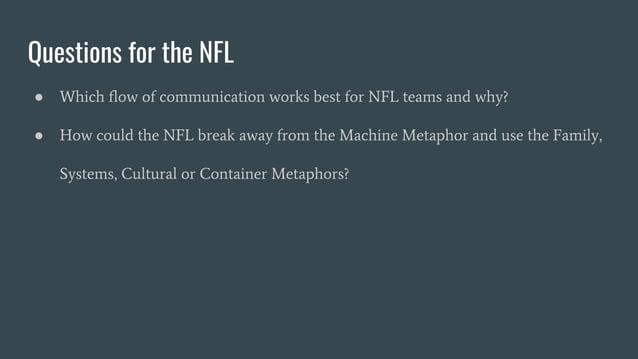 The Organizational Structures of the NFL and Its Relation to Classical ...