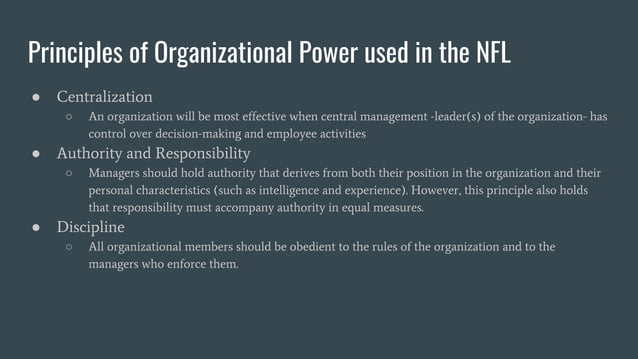 The Organizational Structures of the NFL and Its Relation to Classical ...