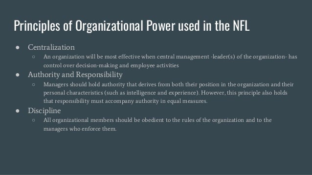 The Organizational Structures of the NFL and Its Relation to Classica…