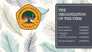 The organization of the firm ppt | PPTX
