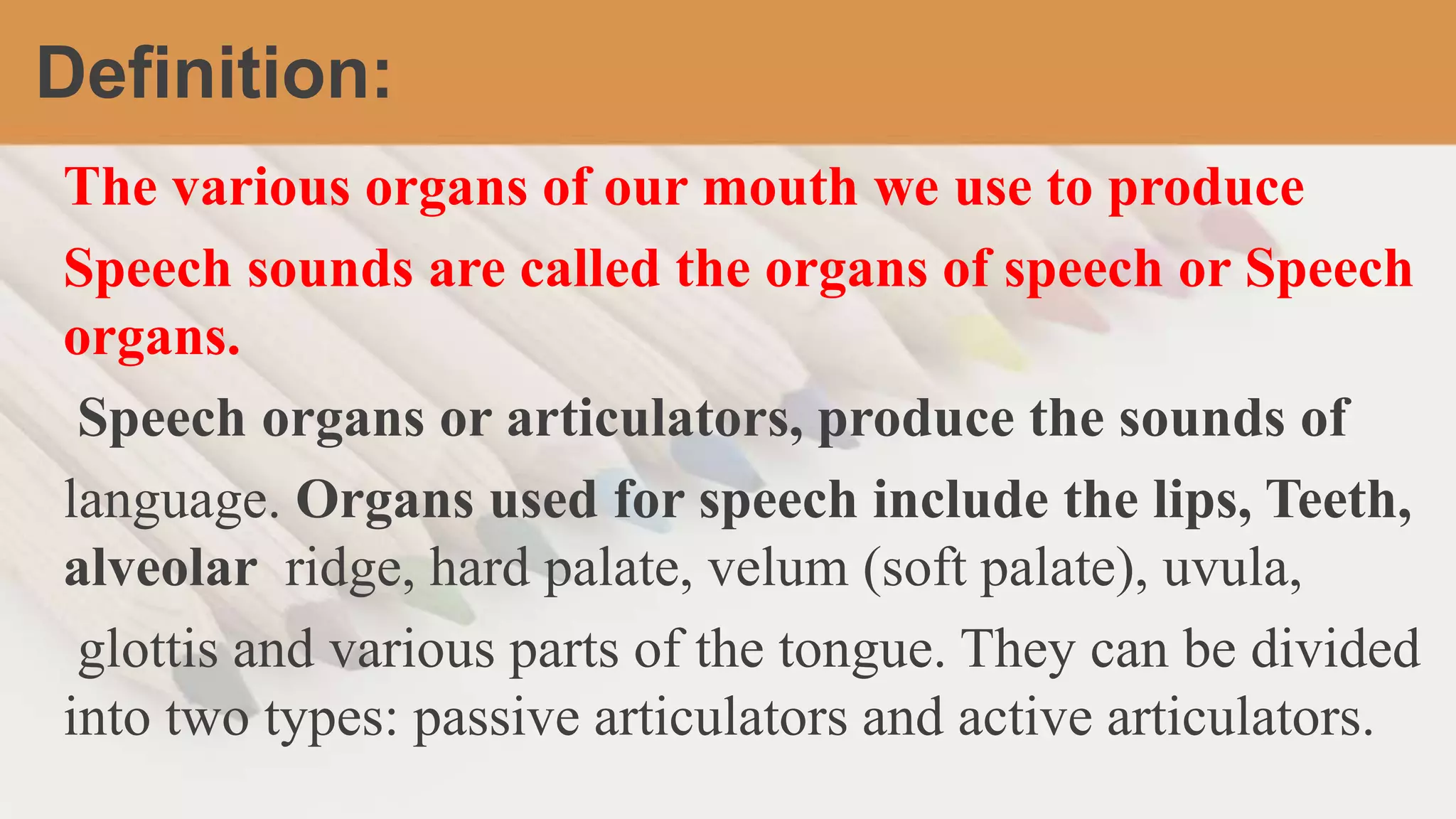 The organs of speech | PPTX