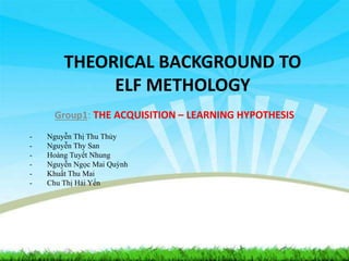 acquisition and learning language hypothesis | PPT