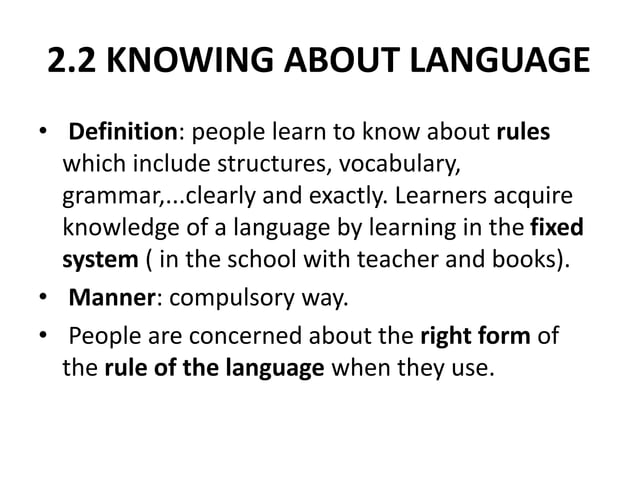 acquisition and learning language hypothesis | PPT