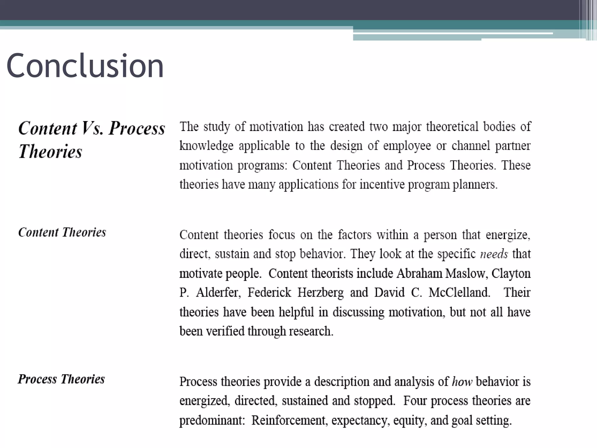 Introduction to Motivational Theory, Content Theory and Process Theory ...