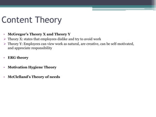 Introduction to Motivational Theory, Content Theory and Process Theory ...