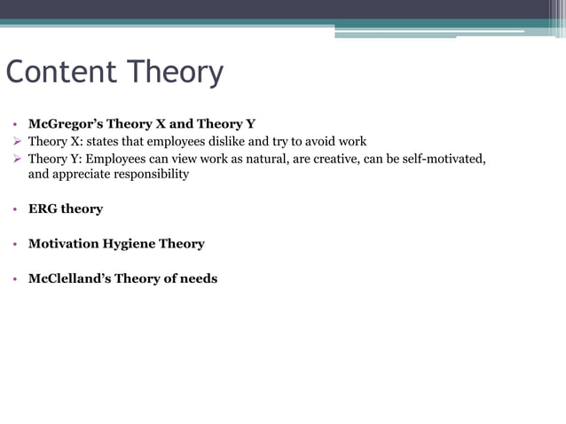 Introduction to Motivational Theory, Content Theory and Process Theory ...