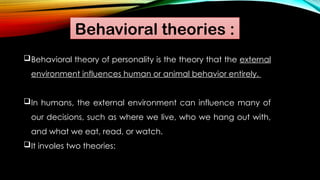 Theories of personality development. for | PPTX