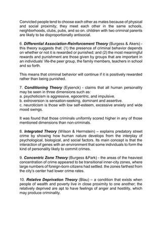 THeories-of-Crime-Causation-Module LEA 02 | PDF
