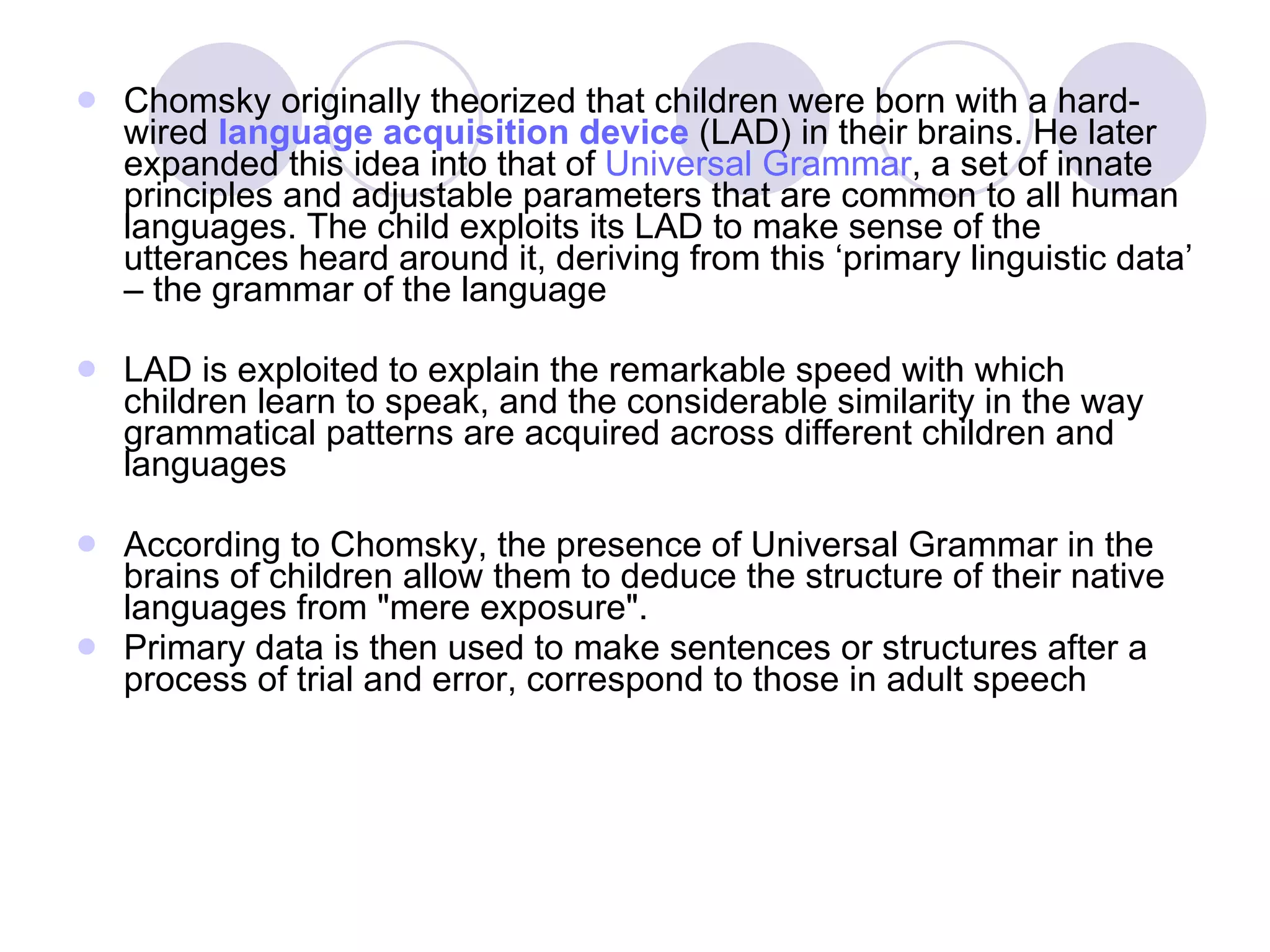 Theories Of Language Acquisition[1] | PPT