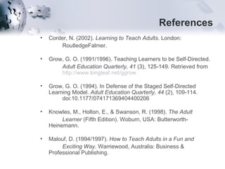 Theories of Teaching and Learning: The Staged Self-Directed Learning ...