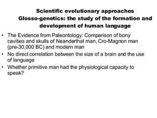 Theories Of The Origins Of Language By Rabia | PPT