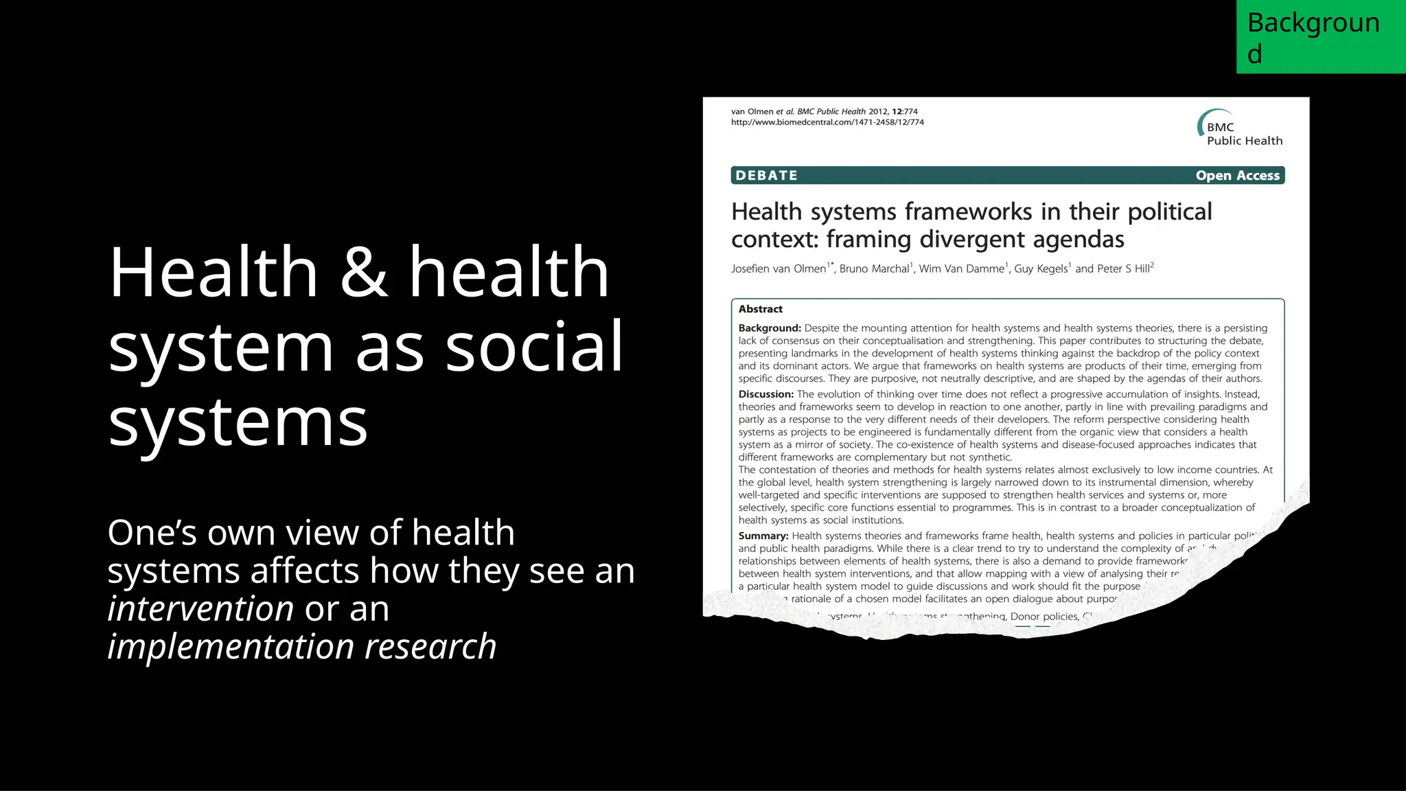 Theories & frameworks in Implementation Research | PPT