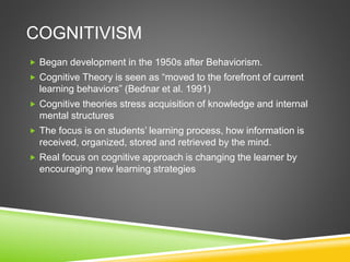 Theories and models of learning instruction revised | PPTX