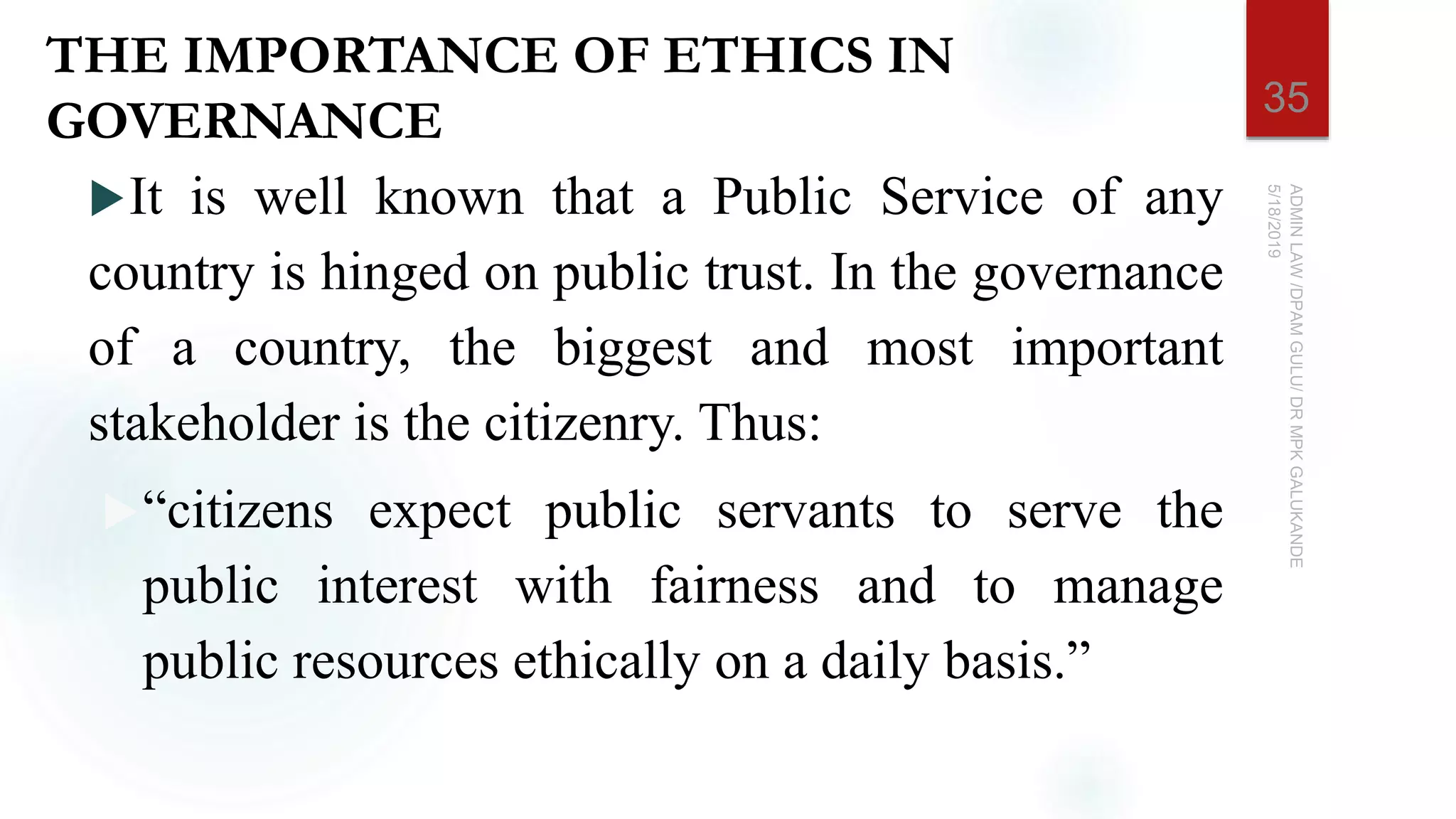 Theories and principles of ethics and public governance copy | PPTX