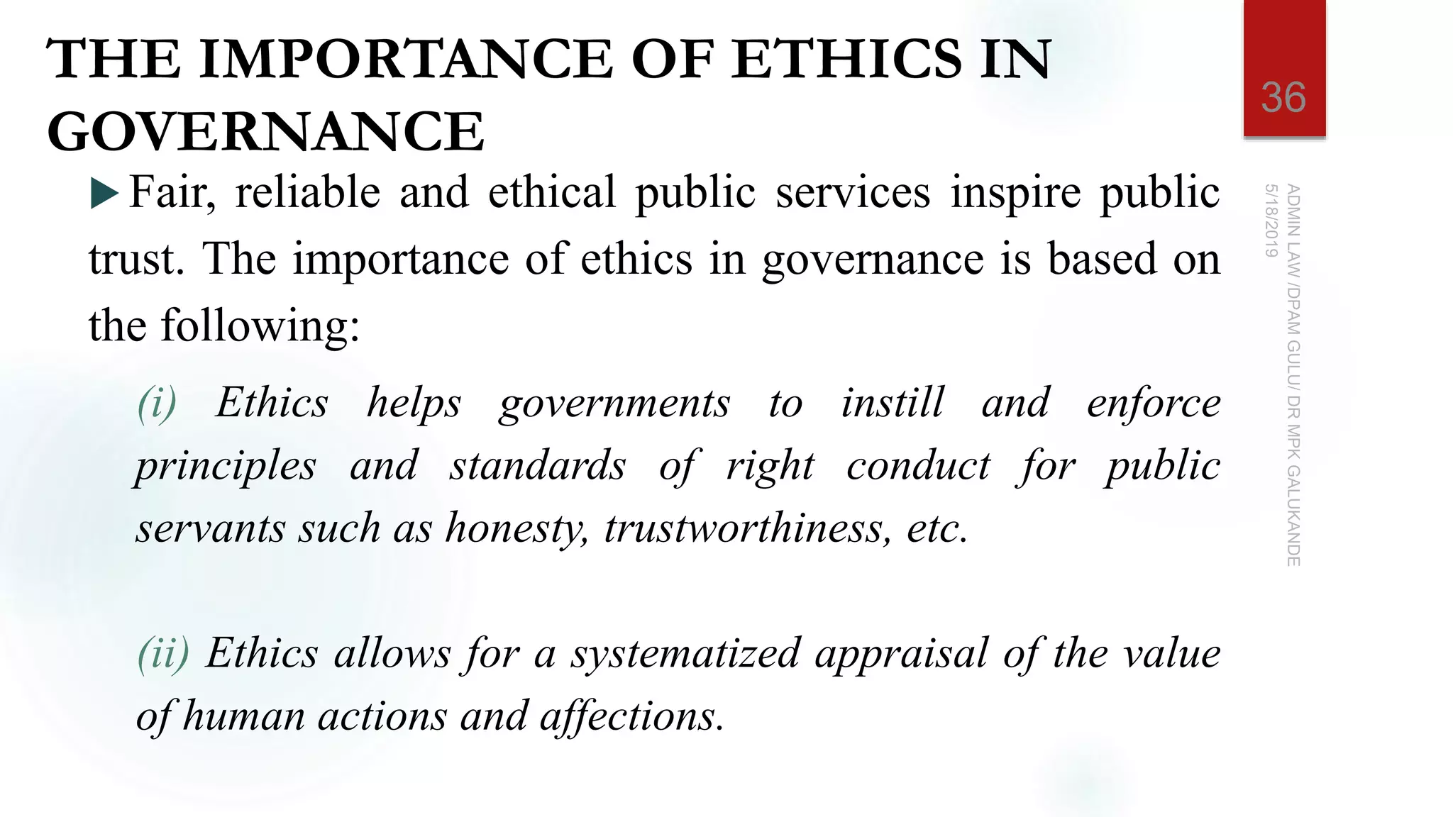 Theories and principles of ethics and public governance copy | PPTX