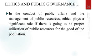 Theories and principles of ethics and public governance copy | PPTX
