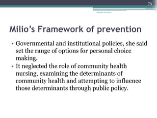 Theories applied in community health nursing | PPTX