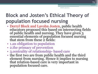 Theories applied in community health nursing | PPTX