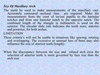 Theories behind the selection of teeth in complete denture.ppt
