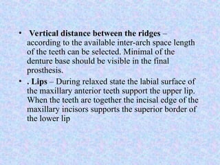 Theories behind the selection of teeth in complete denture.ppt