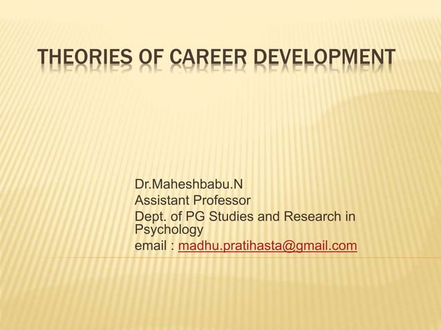 Theories career development counseling | PPTX | Career Advice | Careers