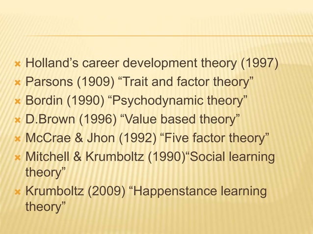 Theories career development counseling | PPTX | Career Advice | Careers