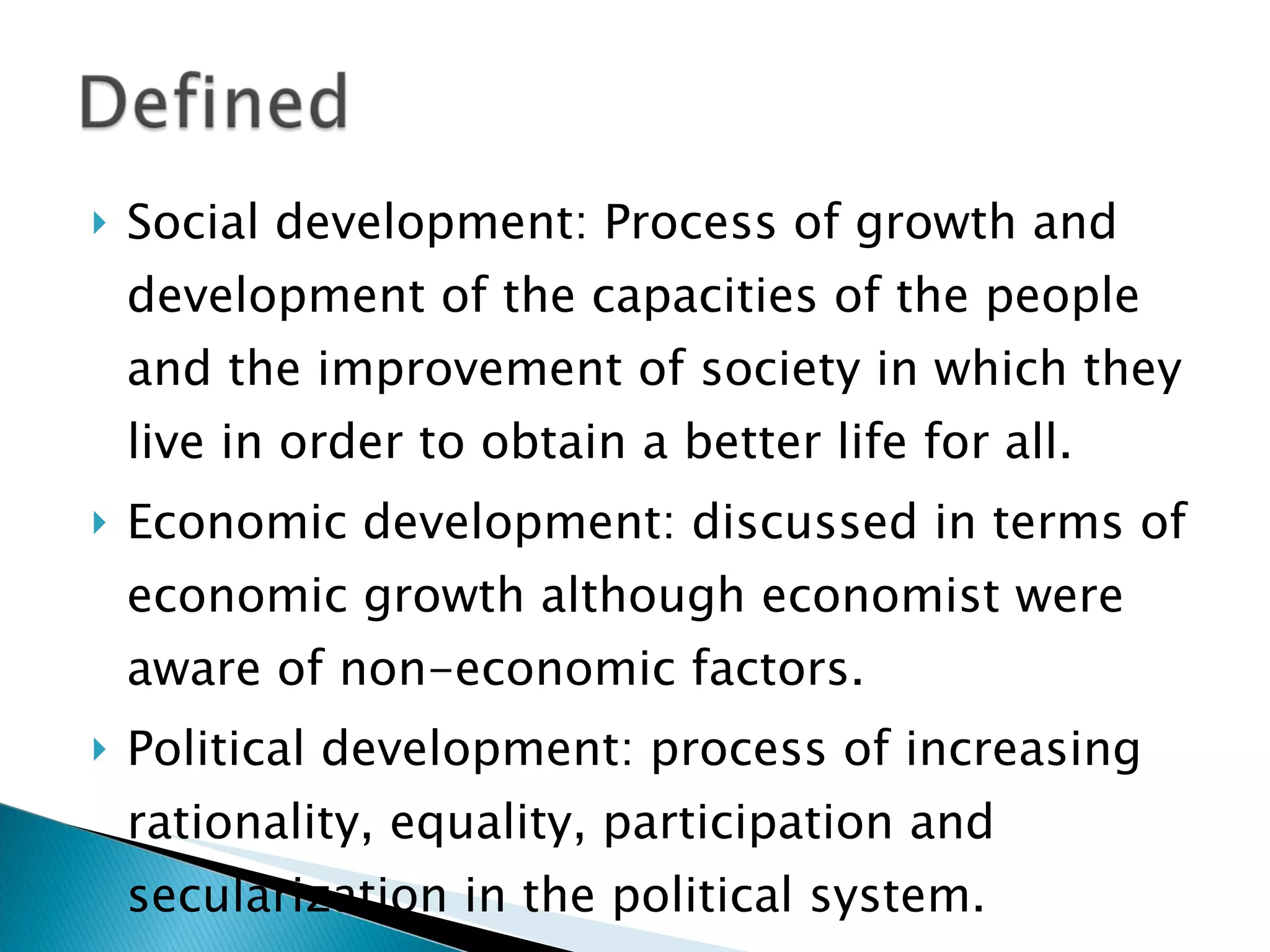 Theories, Concepts and Models of Development | PPT