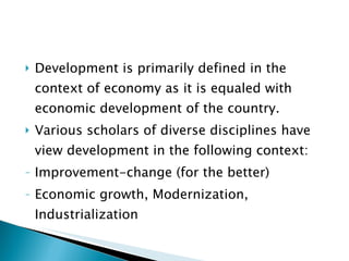 Theories, Concepts and Models of Development | PPT