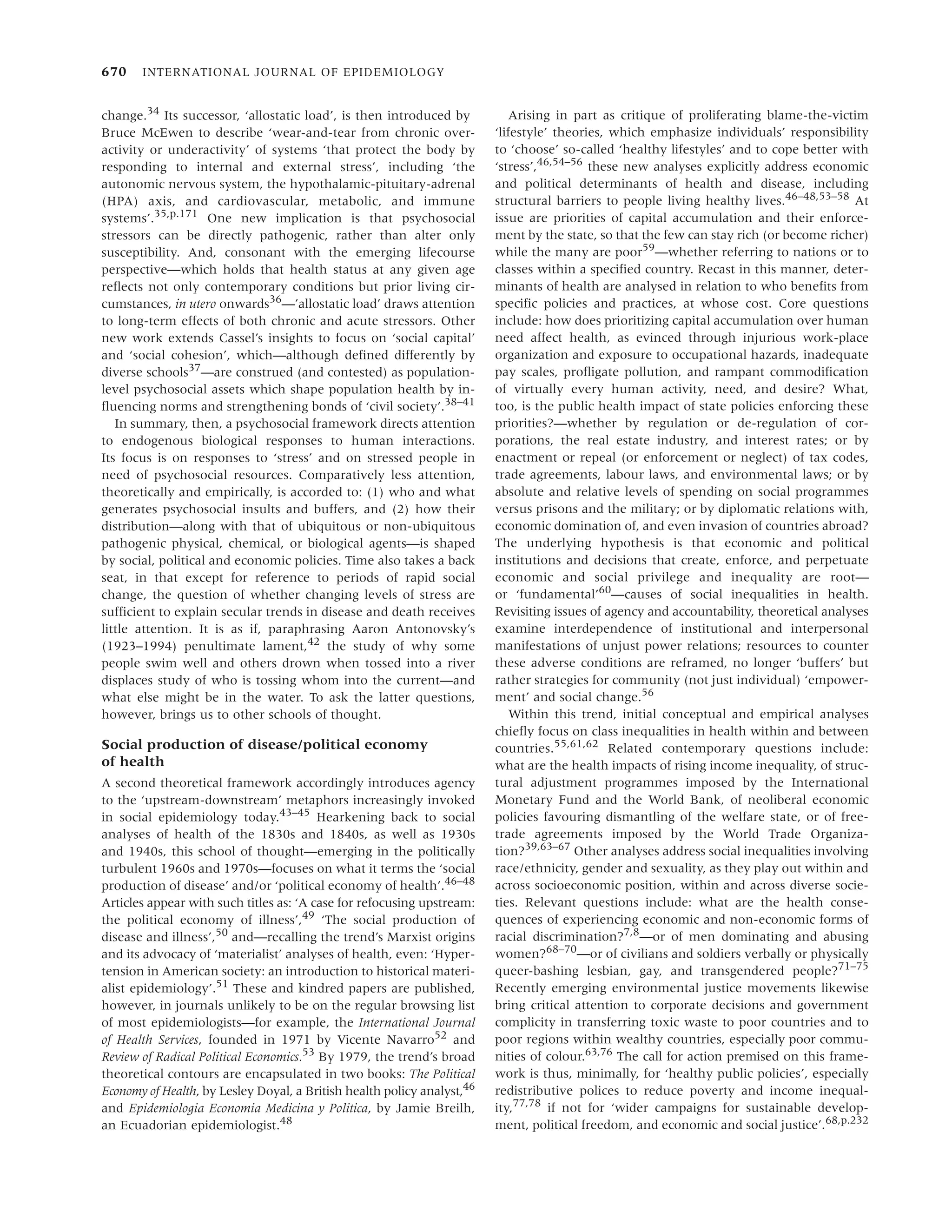 Theories for social epidemiologu in the 21st century an ecosocial ...