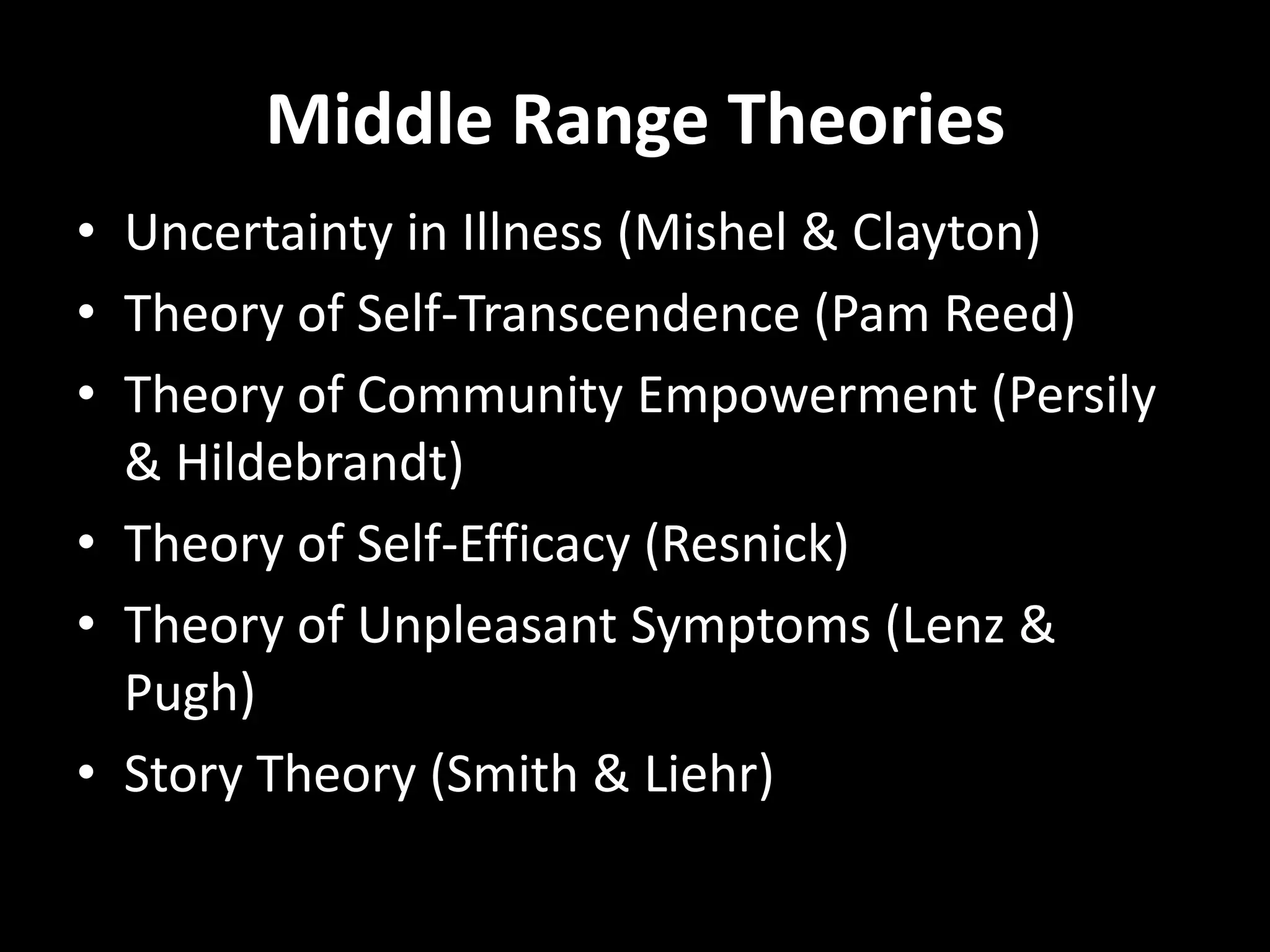 Theories, frameworks, and concepts in nursing | PPTX