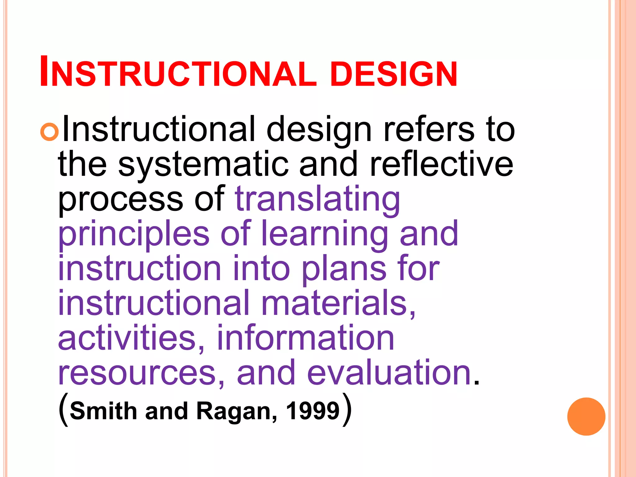Theories governing instructional materials development | PPTX