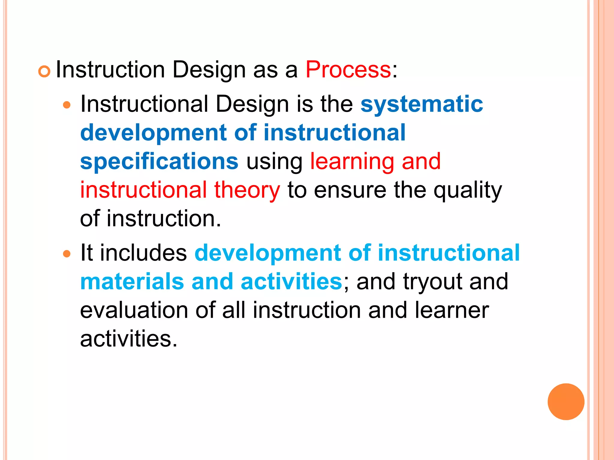 Theories governing instructional materials development | PPTX